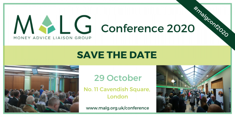 SAVE THE DATE: MALG Conference 2020 | Money Advice Liaison Group